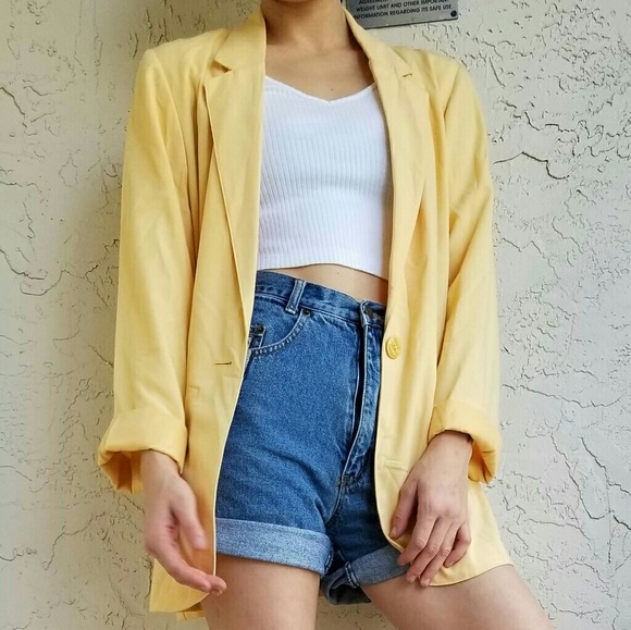 Sag Harbor | Jackets & Coats | Vintage Pale Yellow Blazer | Poshmark
